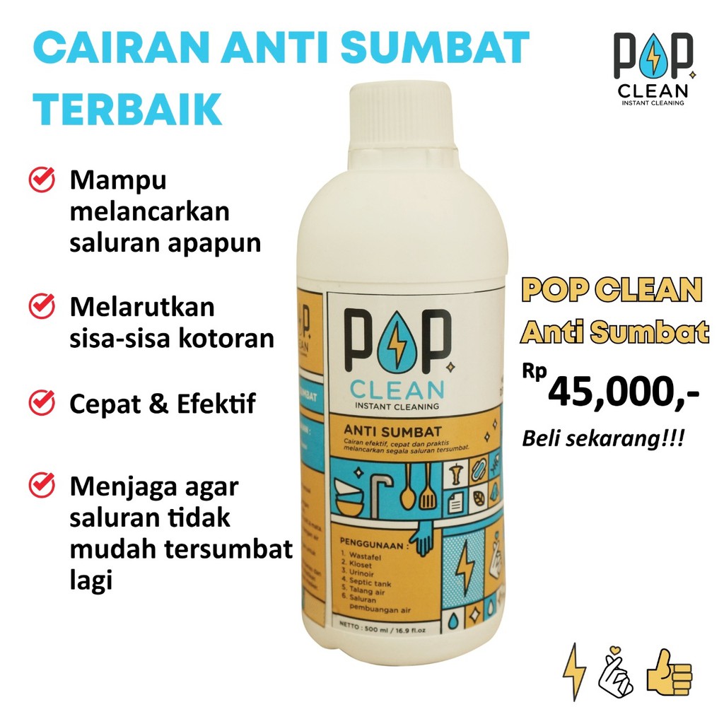 Jual Anti Sumbat / Obat Sumbat POPCLEAN ANTI SUMBAT Mengatasi Wc Mampet ...