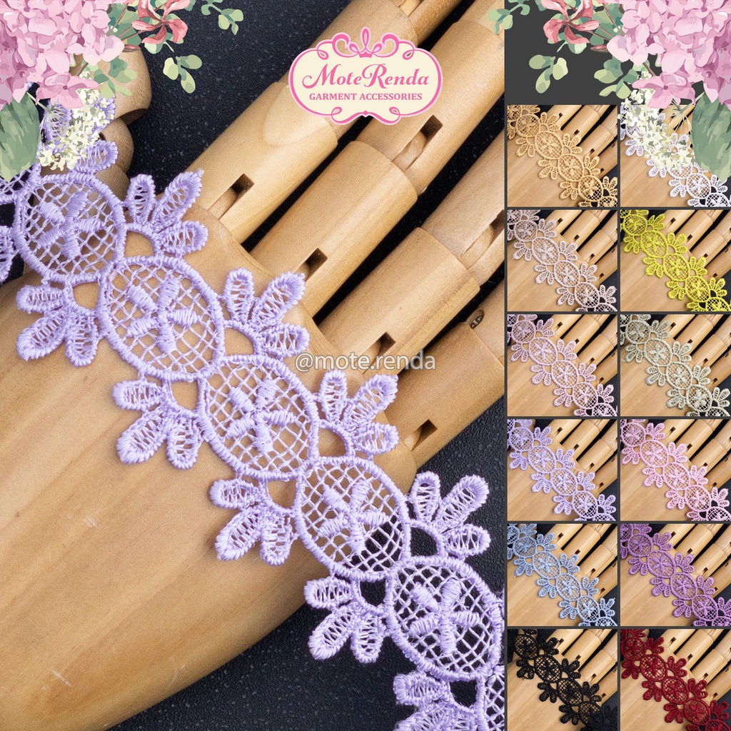 Jual Renda giper tengahan, lebar 5cm (harga per 50cm), kode 5GCR5004 ...