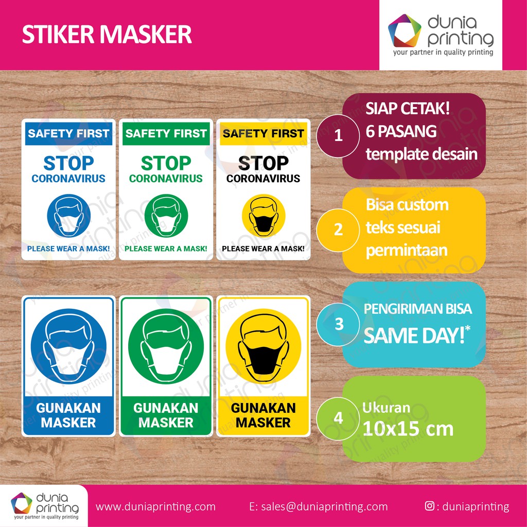 Jual Stiker Masker - Poster Menggunakan Masker - ukuran 10 x 15 cm ...