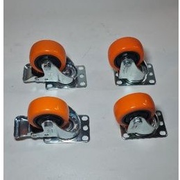 Jual Roda 3 inch pu oren xander germany 2rem 2putar (harga 4 roda ...