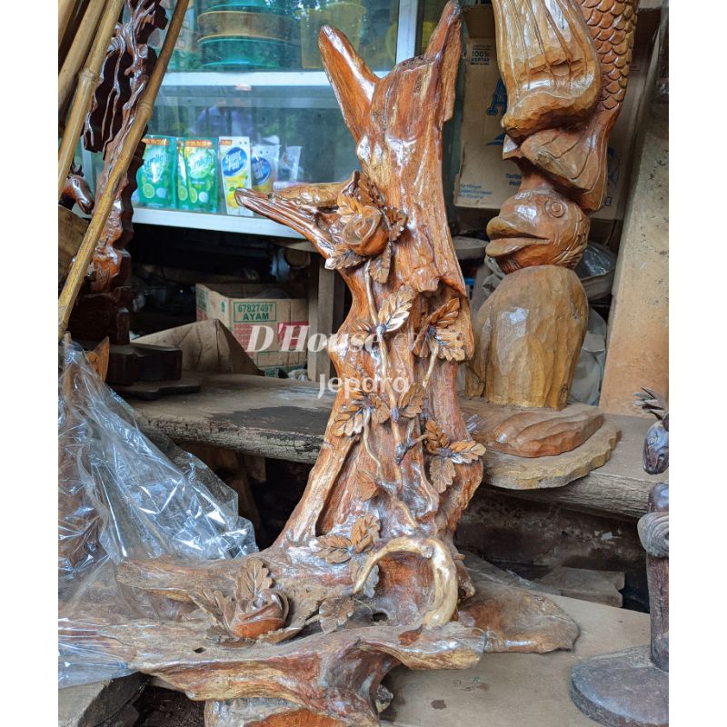 Jual Relief Bunga Kayu Jati Cantik Buat Hiasan | Shopee Indonesia