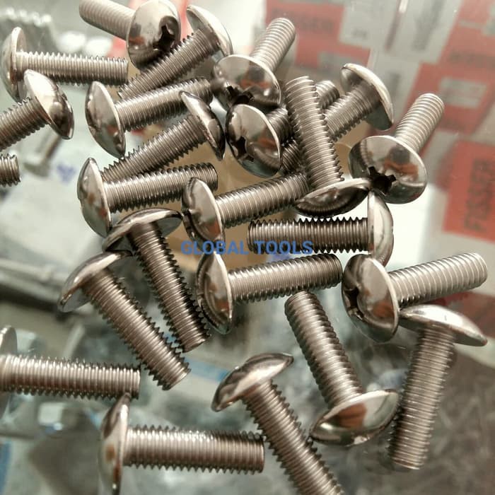 Jual Baut payung stainless 304 m6 x 20 truss head bolt JT ss 6x20 TJP | Shopee Indonesia