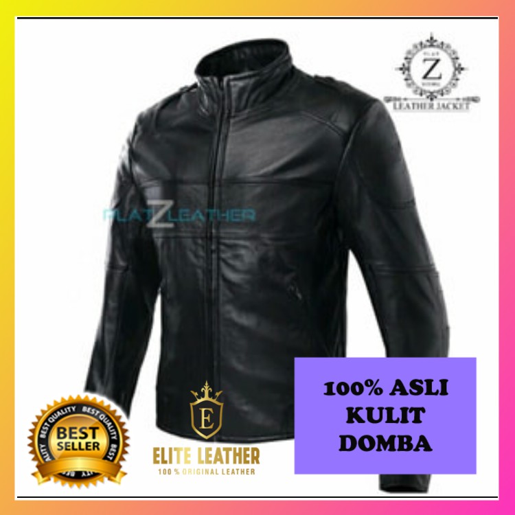 Jual Jaket kulit original warna hitam model semi racing bergaransi ...