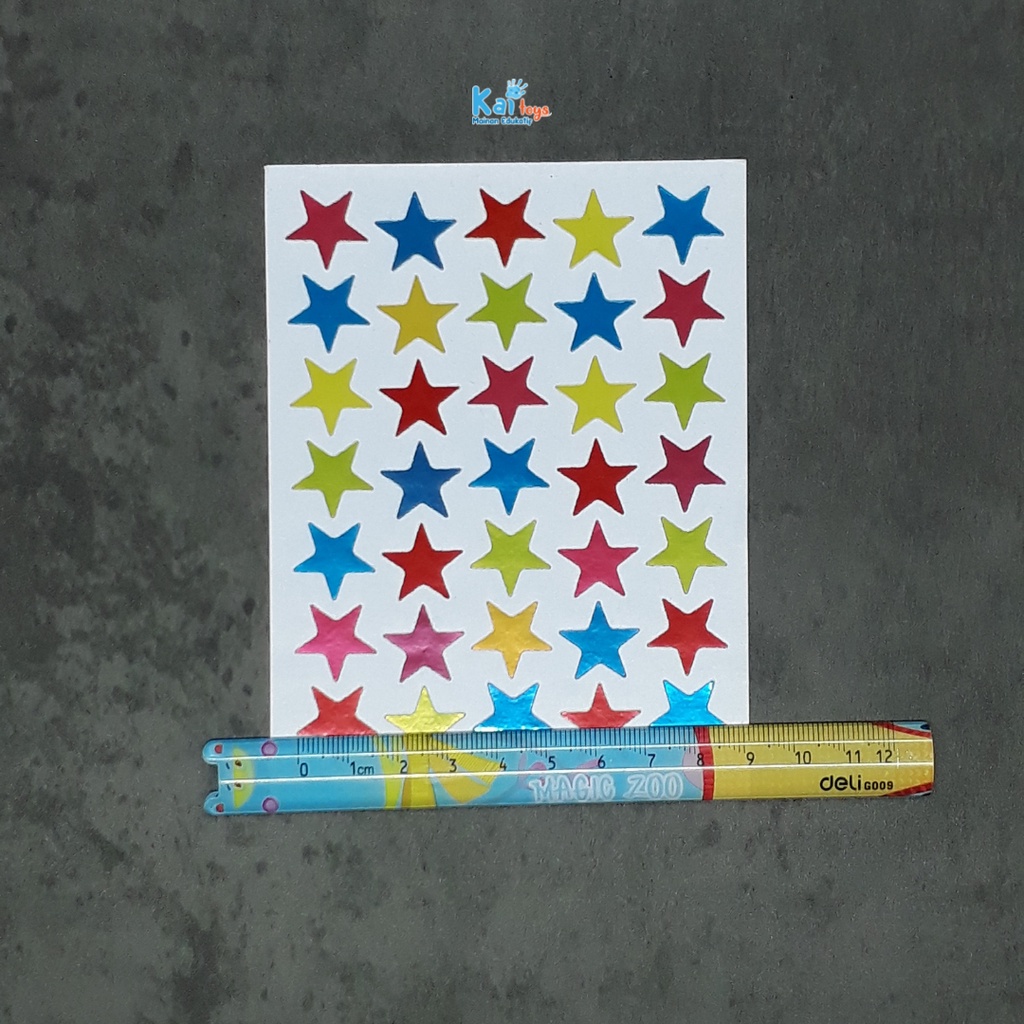 Jual Stiker Bintang Gold / Colorful Reward Sticker Anak 1 Lembar Silver ...