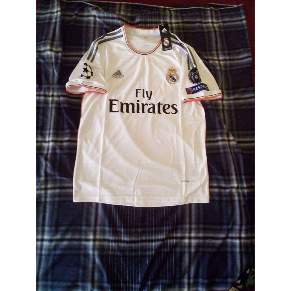 Jual Jersey Real Madrid Home 13/14 Full Patch UCL Retro | Shopee Indonesia