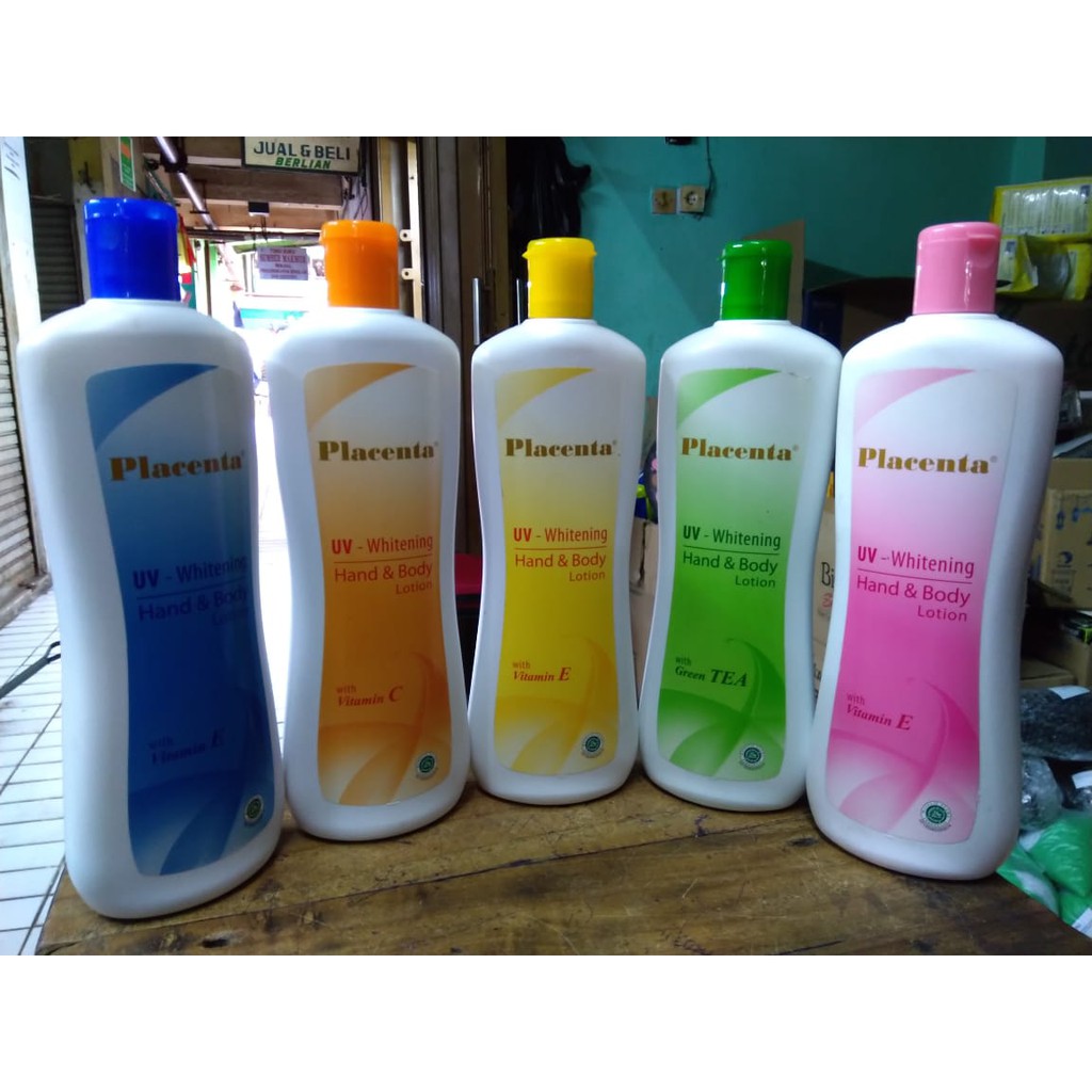 Jual PLACENTA UV-WHITENING HAND & BODY LOTION VITAMIN E 500ml | Shopee ...