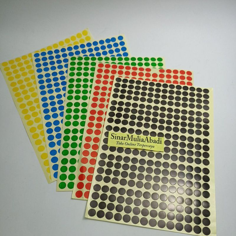 Jual Label Stiker Warna 10 mm Tempelan 1 cm Warna Warni / bungkus ...