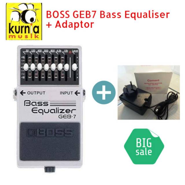 Jual BOSS GEB7 + ADAPTOR Convert ( GEB-7 Bass Equalizer Efek Pedal ...
