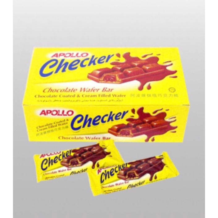 Jual Apollo Checker Chocolate Wafer Bar 24 Pcs | Shopee Indonesia