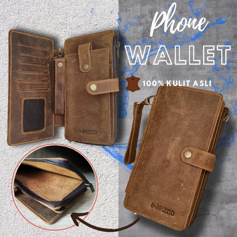 Jual pouch hp pria dompet hp kulit asli | Shopee Indonesia