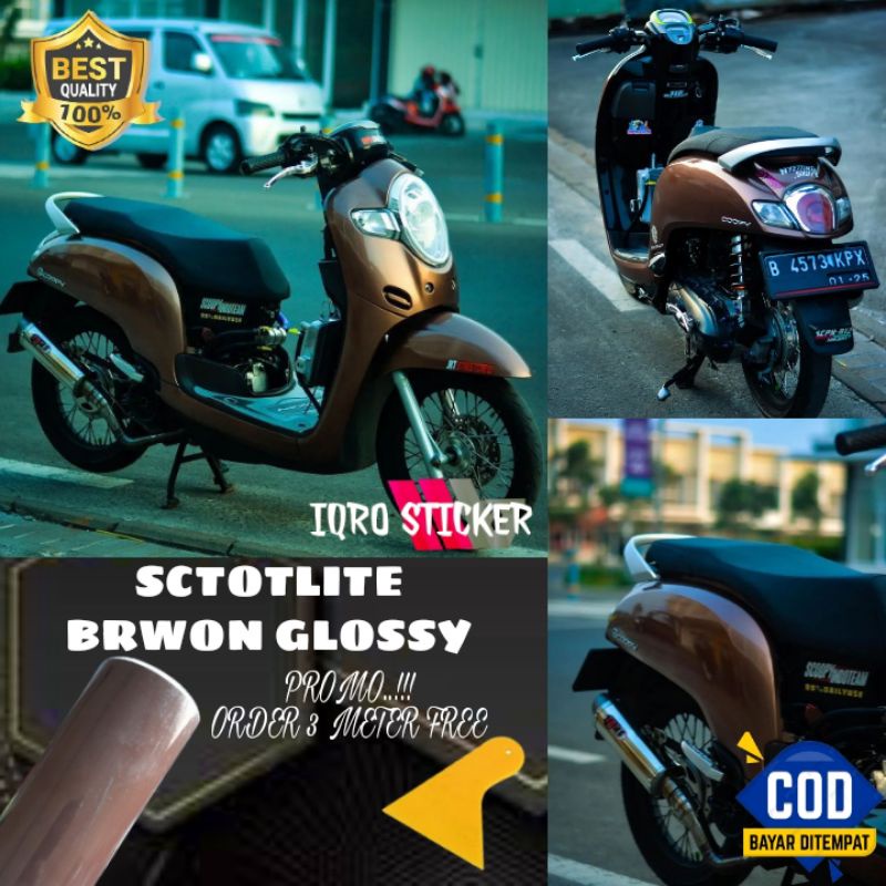 Jual Stiker skotlet coklat scotlite motor coklat glossy scotlet motor ...
