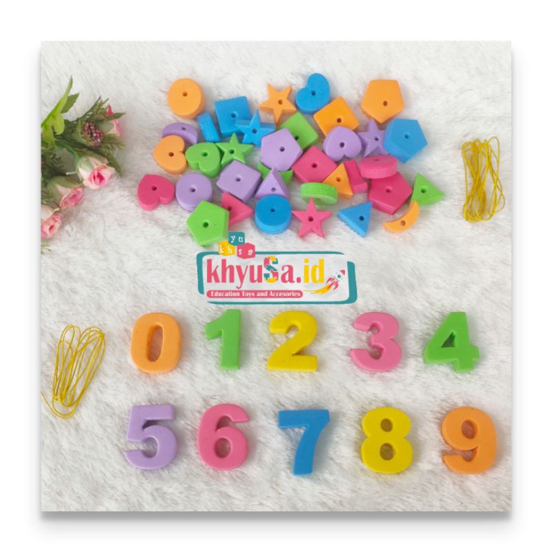 Jual Meronce Bentuk Geometri / Meronce Angka / Montessori | Shopee ...