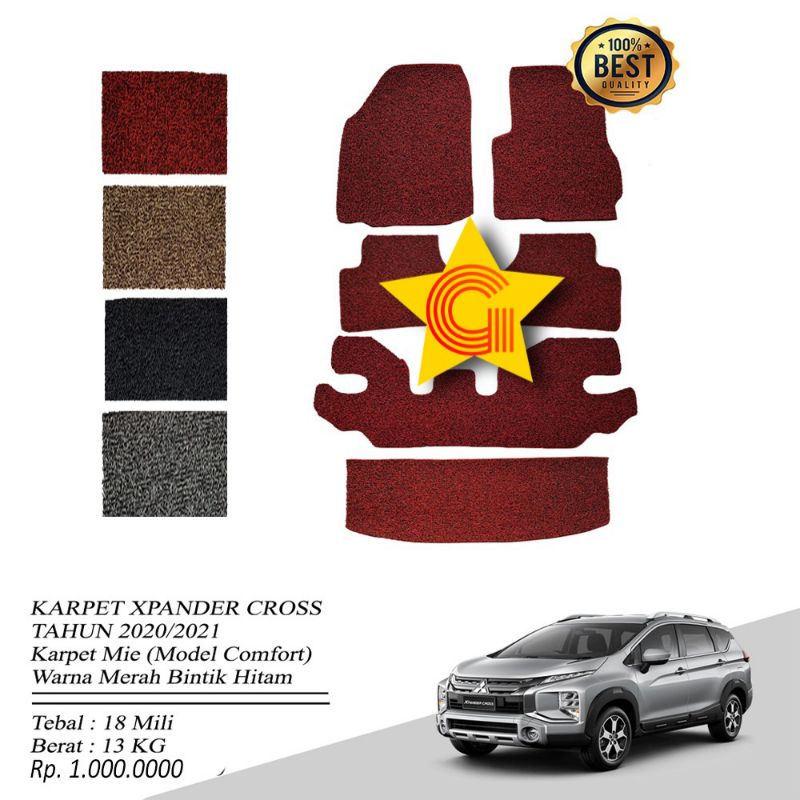 Jual Karpet Mitsubishi Xpander Cross 2020-2021 Premium Fullset Bihun ...