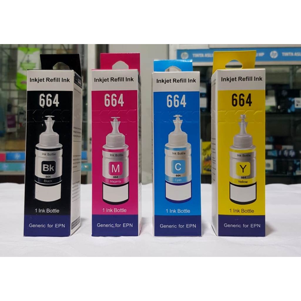 Jual TINTA BOTOL REFILL INK 664 B, M, C, Y 70ML UNTUK PRINTER EPSON | Shopee Indonesia