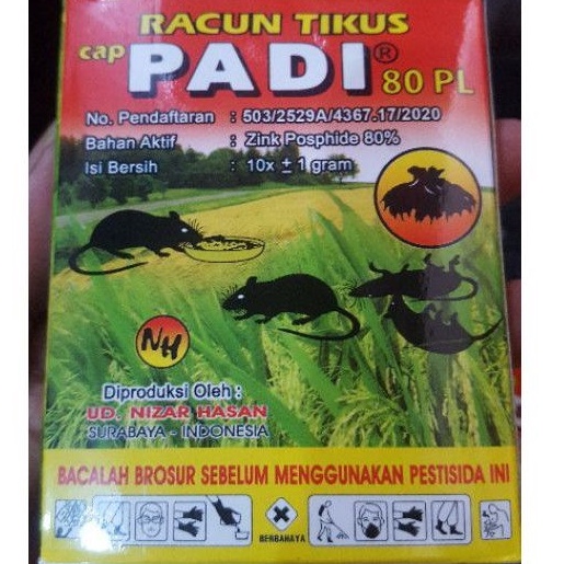 Jual PADI RACUN TIKUS 1 PAK (10 SACHET) KIRIM INSTANT KURIR . Racun ...