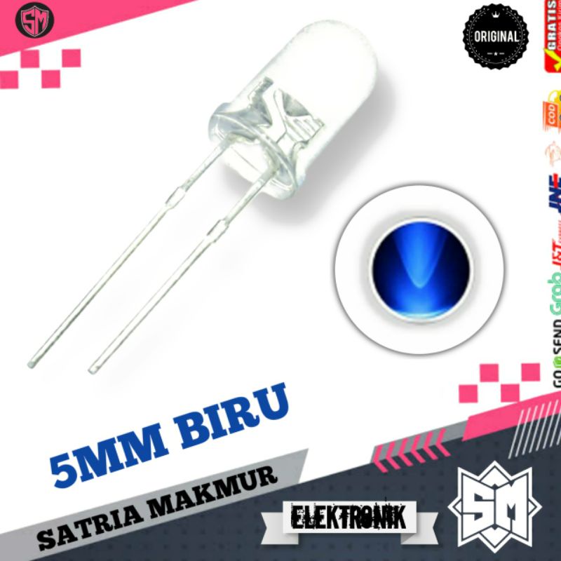 Jual Lampu LED 5mm Putih Bening Nyala 1 Warna BIRU / 1000 pcs | Shopee ...