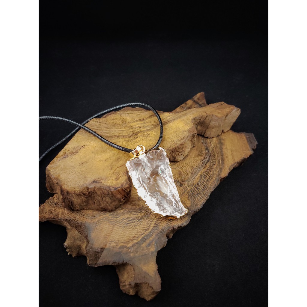 Jual Kalung Liontin Batu Clear Quartz Fang Crystal Healing Stone 35mm ...