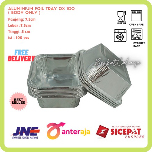Jual ALUMINIUM FOIL CUP OX 100 / ALUMUNIUM FOIL TRAY / KOTAK ALUMUNIUM ISI 100 - DIJAMIN BAGUS ...