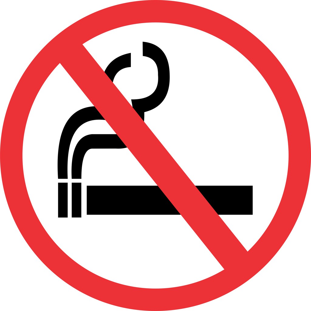 Jual Rambu Dilarang Merokok / No Smoking Lingkaran 45cm Plat Alumunium ...