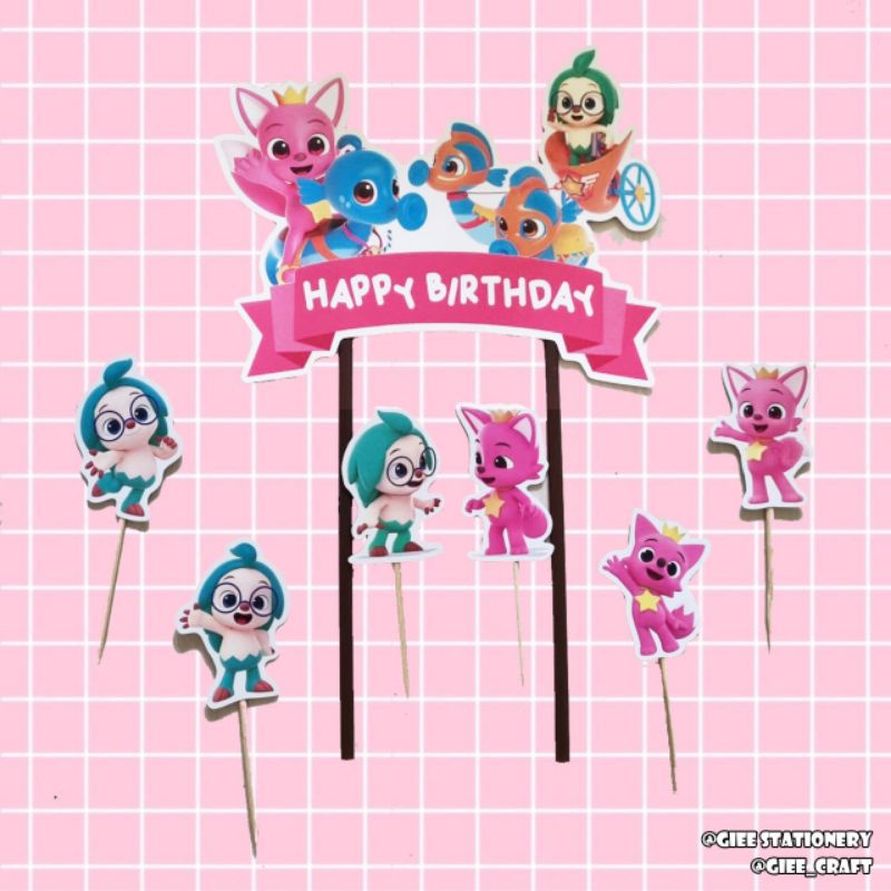 Jual Cake Topper Hogi & Pinkfong / Topper Kue Hogi & Pinkfong / Hiasan ...