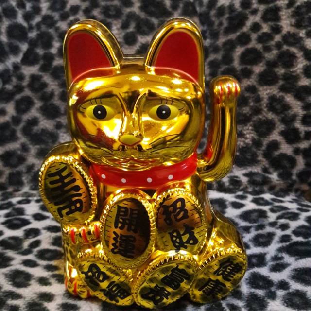 Jual Patung kucing hoki duduk gold 11 cm | Shopee Indonesia