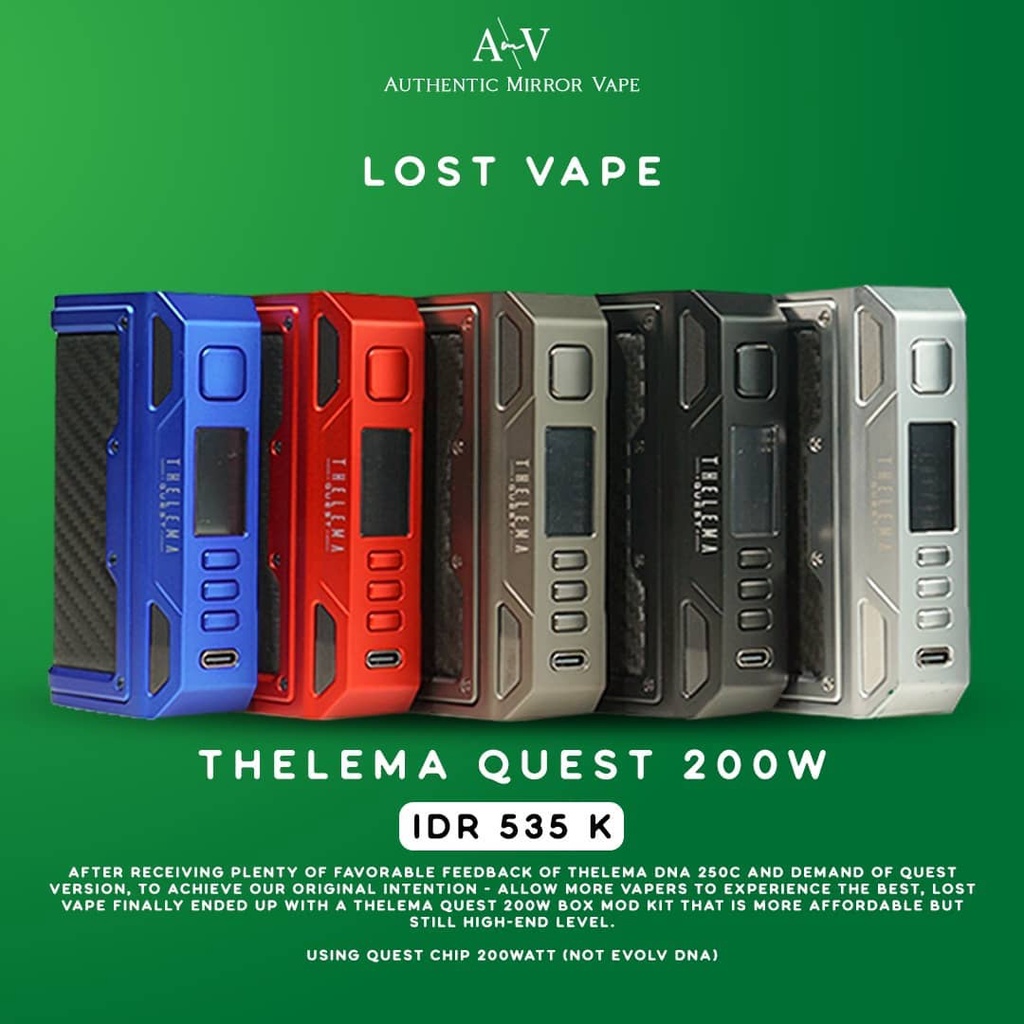 Jual Thelema Quest 200W MOD ONLY CARBON Version by Lost Vape - DR ...