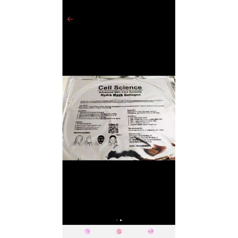 Jual cell science hydra mask collagen/masker wajah transparan | Shopee ...