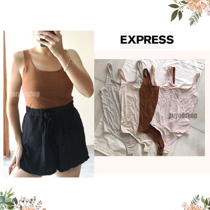 Jual EXPRESS Square Neck Bodysuit -EK | Shopee Indonesia
