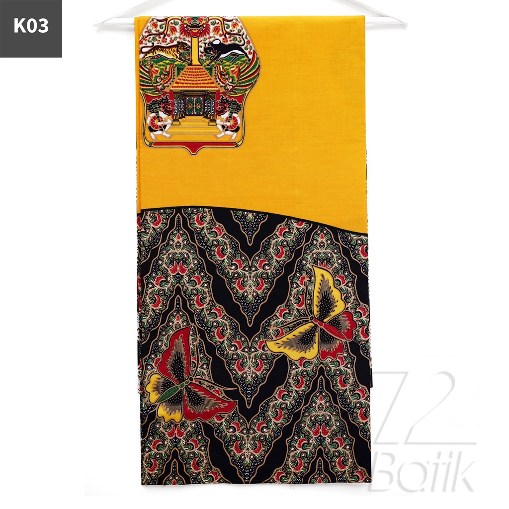 Jual KAIN BATIK PREMIUM Bahan Katun Motif Wayang Kupu Warna Kuning ...