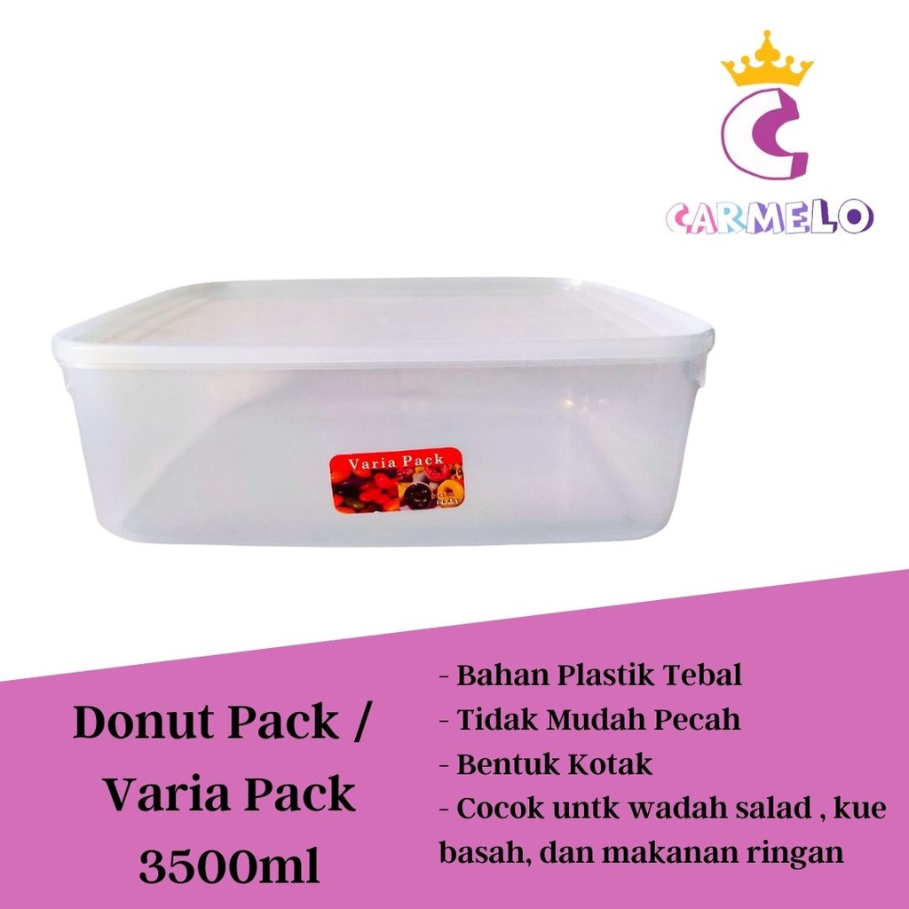 Jual DONUT PACK 3500ml / kotak plastik/ kotak donat / Kue/ Jajan ...
