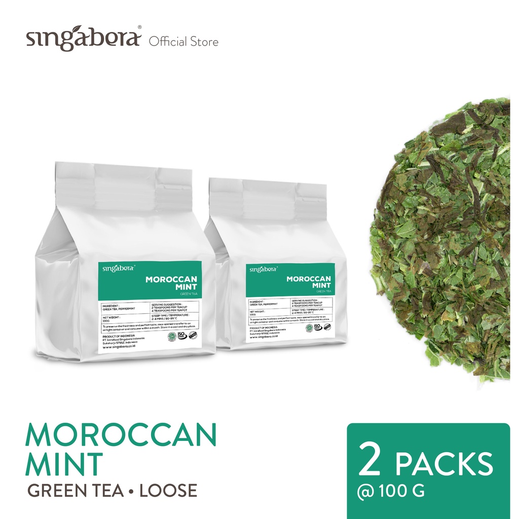 Jual Singabera Moroccan Mint (Green tea & Mint)– (2 pouch @ 100g ...