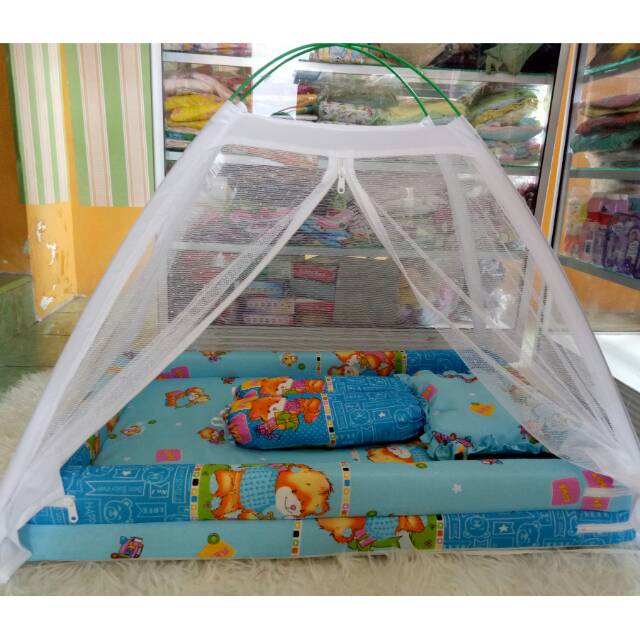 Jual Kasur bayi kelambu murah dan elegan motif gambar kelambu putih ...