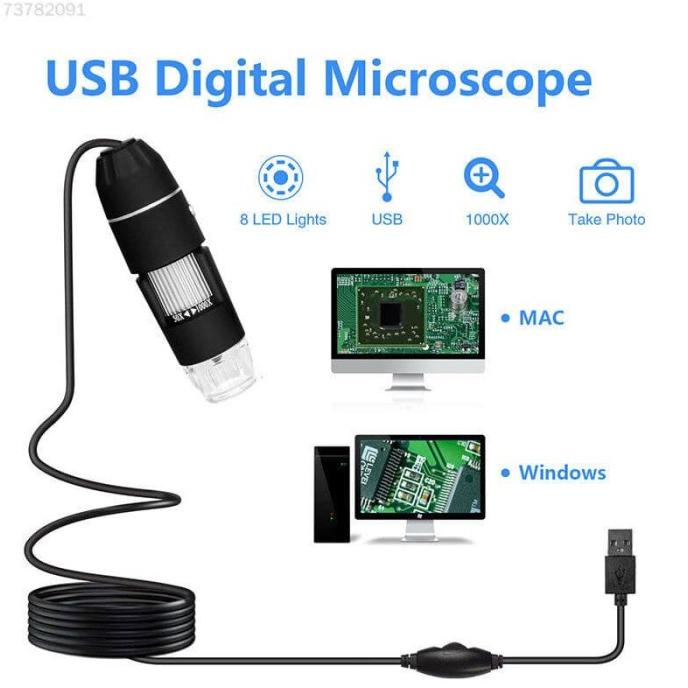 Jual Usb Digital Microscope 8-Led 1000X Magnifier Endoscope Camera ...