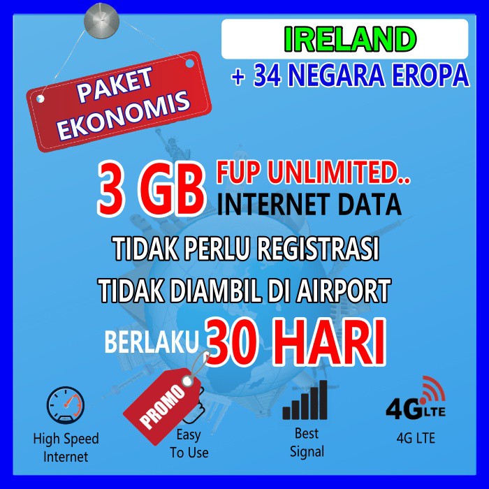 Jual SIM CARD IRELAND SIMCARD IRLANDIA KARTU PERDANA INTERNATIONAL ...