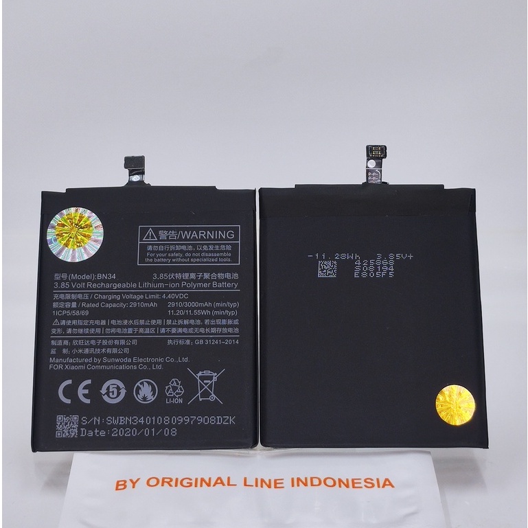Jual BATERAI BN-34 BN34 XIAOMI REDMI 5A BATT BATERE BATTERY GRADE ...