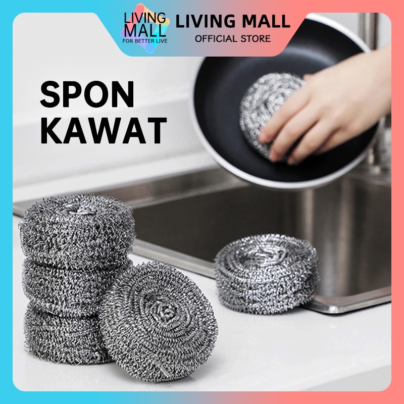 Jual Spon Kawat Stainless Steel / Spons Sponge Dapur Cuci Piring Panci ...