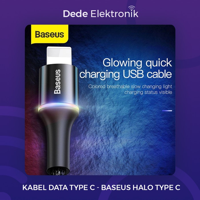Jual Kabel Data Type C Baseus Halo LED Type C Fast Charging 1M | Shopee ...