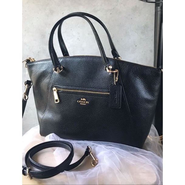 Jual Coach pebble leather prairie Warna black | Shopee Indonesia