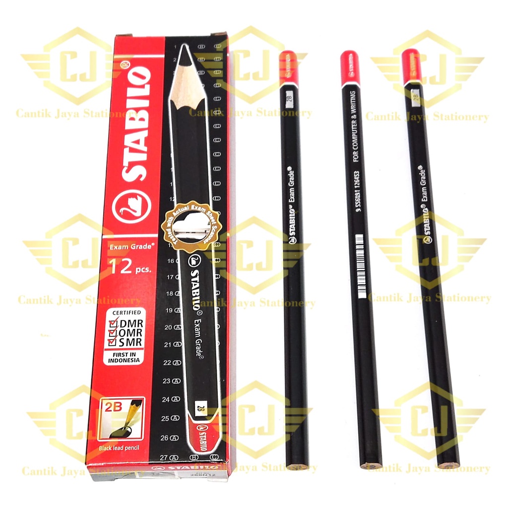 Jual [1 BOX / 12 PCS] Pensil Pencil Stabilo 2B Exam Grade | Shopee ...