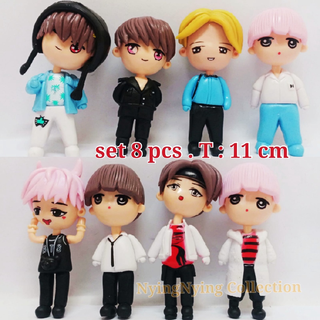 Jual BTS MAINAN Figure BT21 ARMY BANGTAN BOYS KPOP IDOL MODEL Set 8 pcs ...