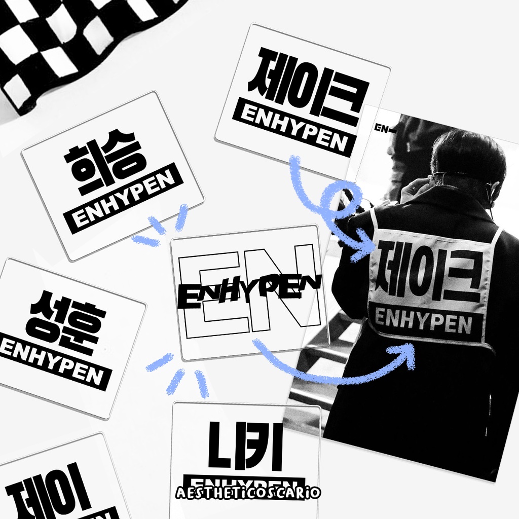 Jual ENHYPEN acrylic keychain: rehearsal name tag [all members ...