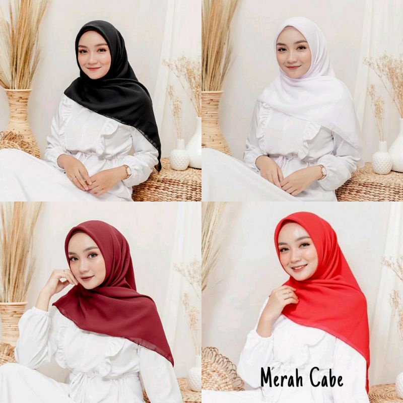 Jual SEGIEMPAT BELLA PREMIUM ori Aishii Scarf, segiempat merah cabe ...