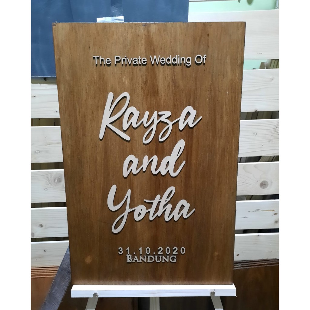 Jual Papan Welcome Sign Board Wedding Engagement Sign Include Standing ...