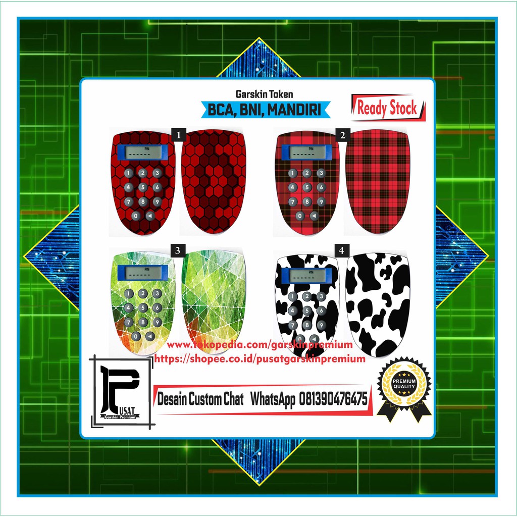 Jual Garskin token Bca key, Danamon, BNI - Desain 10 | Shopee Indonesia