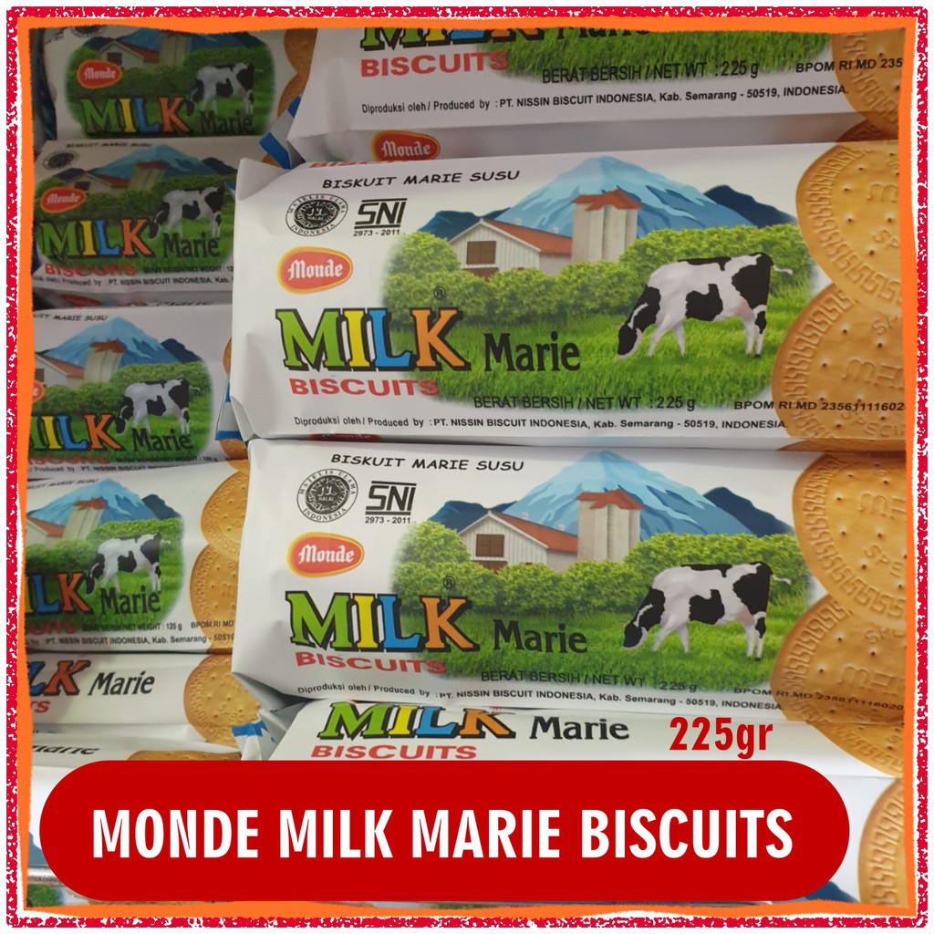 Jual Monde Milk Marie Roti Kue Biscuit Biskuit Mari Susu 225gr | Shopee ...