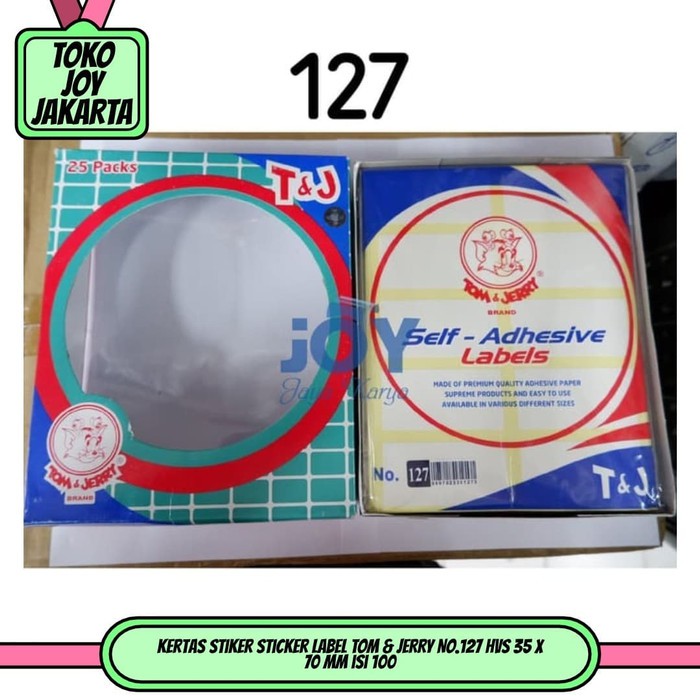 Jual Kertas Stiker Sticker Label TOM & JERRY No.127 HVS 35 x 70 mm isi ...