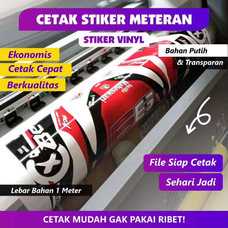 Jual Cetak Stiker Meteran Lebar Bahan 1 Meter | Cetak Stiker Ecosolvent ...