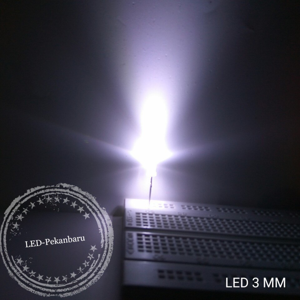 Jual LED DIODE 3MM DIFFUSED WHITE ROUND HAT / WARNA PUTIH DIODA ...