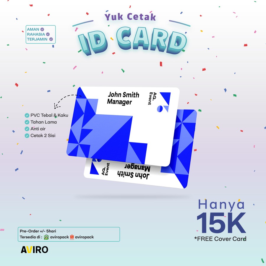 Jual Cetak ID Card PVC | Cetak 2 sisi | Cetak Kartu Member | Name Tag ...