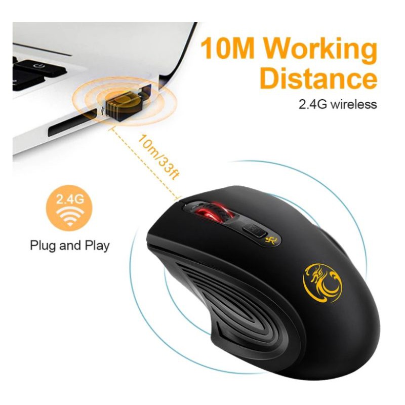 Jual ergonomic mouse wireless dragon phantom optical gaming gamer USB ...